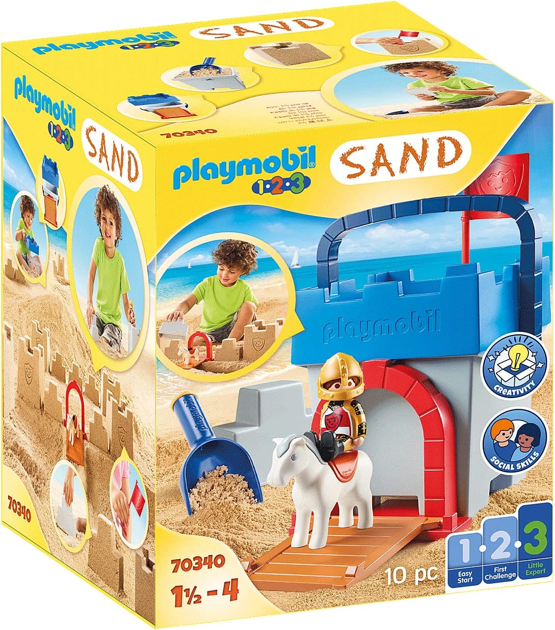 Playmobil 1.2.3 Knight's Castle Sand Bucket - Ages 18 Months and Up